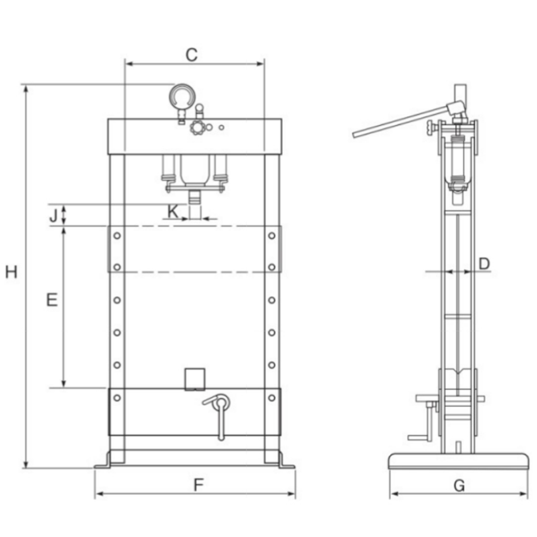 マサダ製作所 MHP-15 15tハイドロリックプレス - 自動車整備と工場作業のための手動油圧プレス | 工具の通販 FINE PIECE デリバリー｜自動車の整備機器・用品・システムが ...